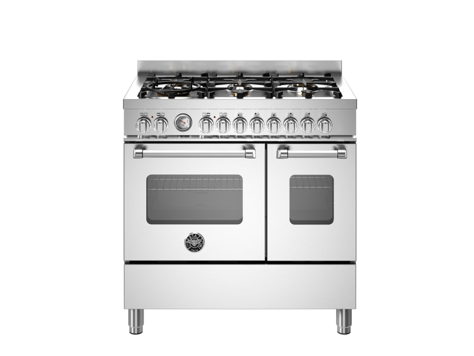 Gaskomfur Master, 90 cm, 6 brændere, Dobbelt ovn, Rustfrit stål - Bertazzoni - Køb online | The ...